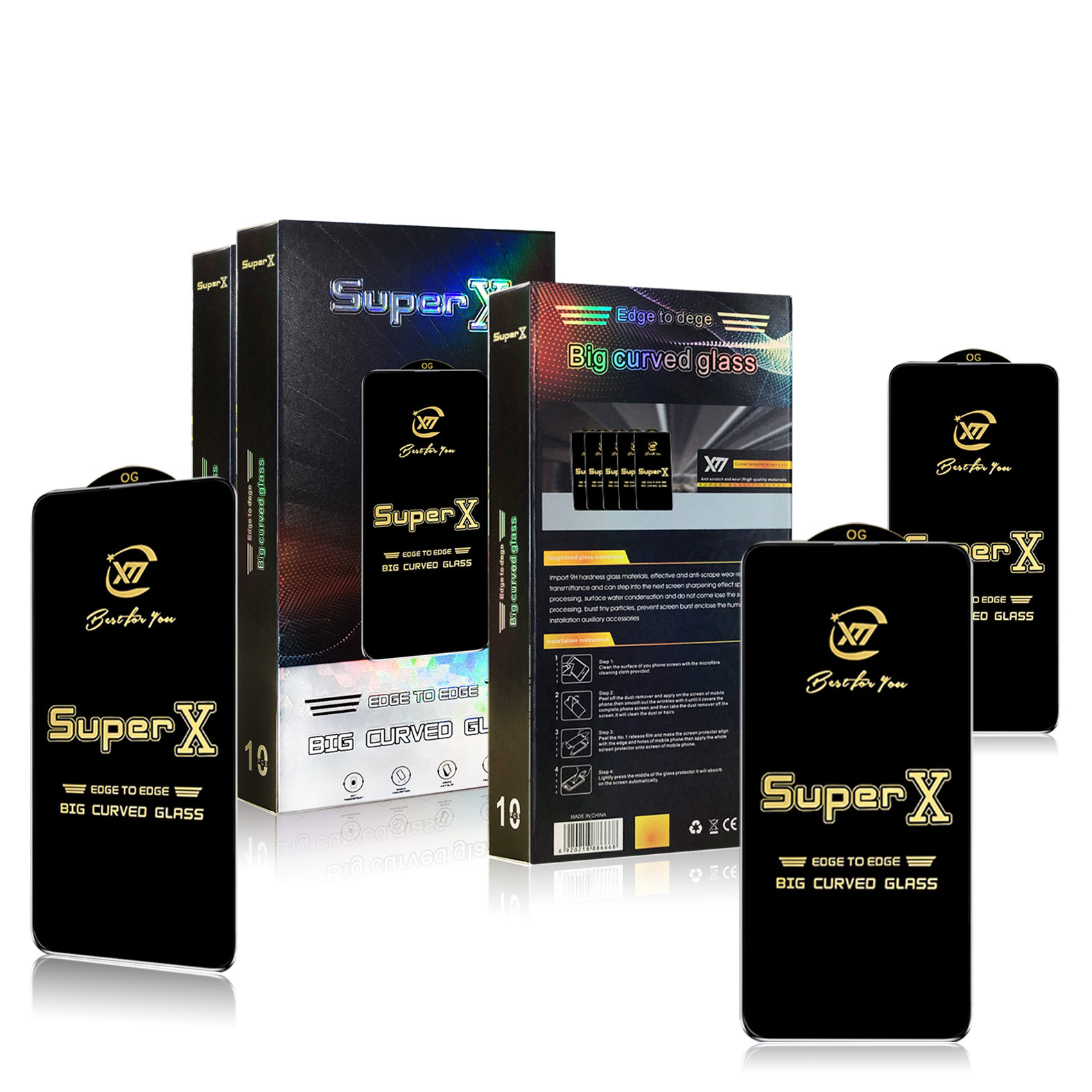 New Super X Big Curved Tempered Glass Screen Protector