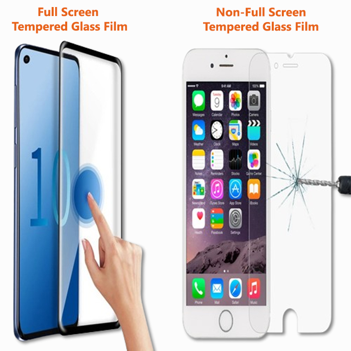 Difference between a full and a non-full screen tempered glass film?